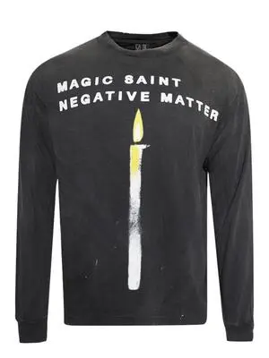 SAINT MXXXXXX Candle Long Sleeve Tee - Black