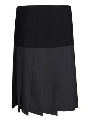 Miu Miu Bicolore Skirt - Hematite And Navy
