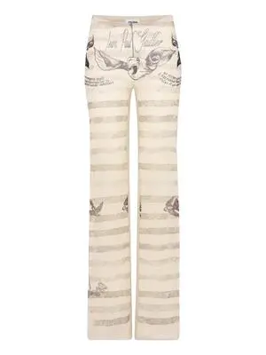 JEAN PAUL GAULTIER Mesh Marinière Pants - Ecru
