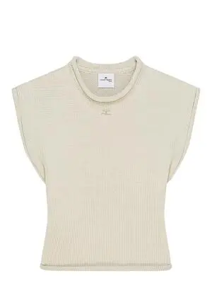 COURRÃ¨GES Knit Sleeveless Tank Top - Clay