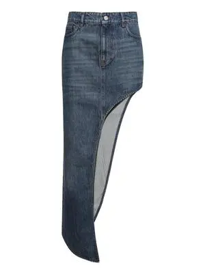 Coperni One Leg Denim Skirt - Blue