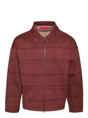 THE ELDER STATESMAN Window Pane Boxy Jacket - Clay
