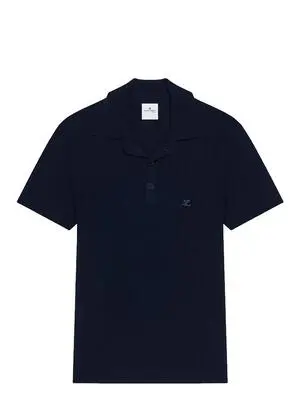 COURRÃ¨GES Rib Knit Polo - Blue