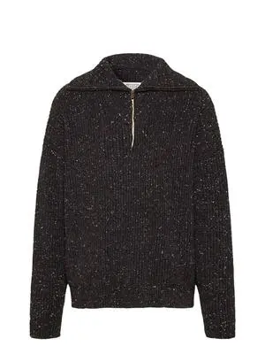 MAISON MARGIELA Shetland Wool Zip Sweatshirt - Charcoal