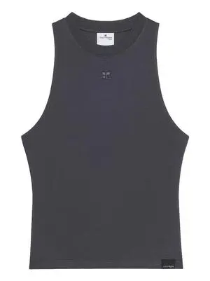COURRÃ¨GES Belted Stonewashed Tank Top Stonewashed Grey