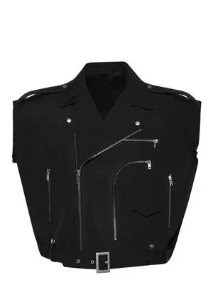 Rick Owens Cropped Bauhaus Stooges Vest - Black
