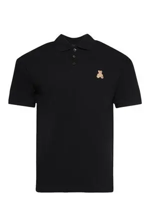 Palm Angels Mini Bear In Mind Polo Shirt - Black