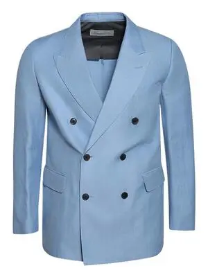 Dries Van Noten Double Breasted Blazer - Light Blue