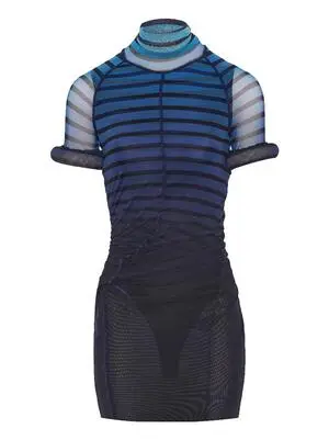 JEAN PAUL GAULTIER Mesh 3d Short Dress - Blue