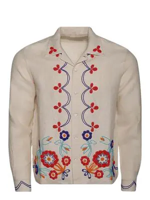 BODE Beaded Garden Party Shirt - Ecru