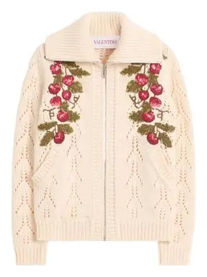 Valentino Garavani Embroidered Zip-up Sweater - Birch