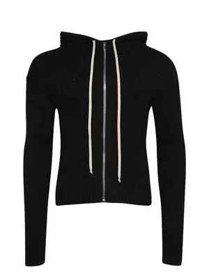 Rick Owens Zipped Hoodie Sweater - Black