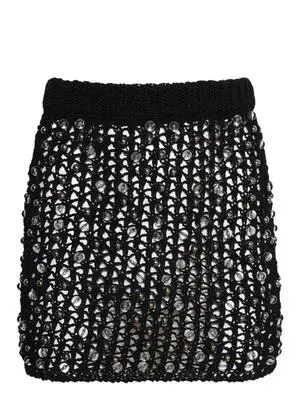 Coperni Beaded Knit Skirt - Black
