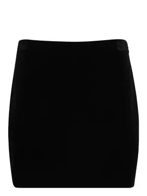 Miu Miu Stretch Velvet Mini Skirt - Black