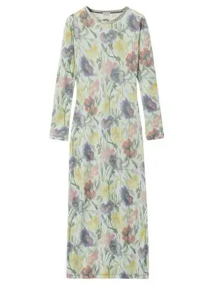 Loewe Floral Printed Silk And Cotton Dress - Morning Glory Floral Print