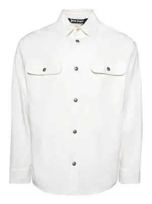Palm Angels Monogram Embroidery Overshirt - Off White