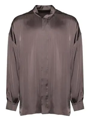 Rick Owens Oversized Snap Collar Faun Shirt - Dust