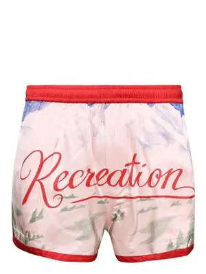 BODE Postcard Gym Shorts - Pink