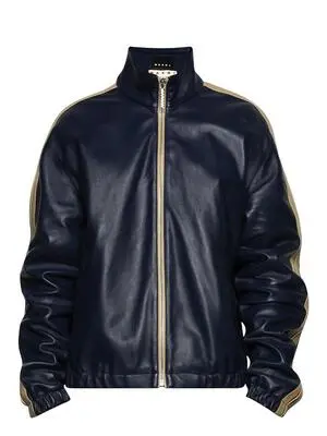 Marni Leather Bomber Jacket - Navy