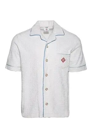 Casablanca Tennis Stripe Towelling Shirt - White