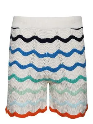 Casablanca Gradient Wave Texture Shorts - Multicolor