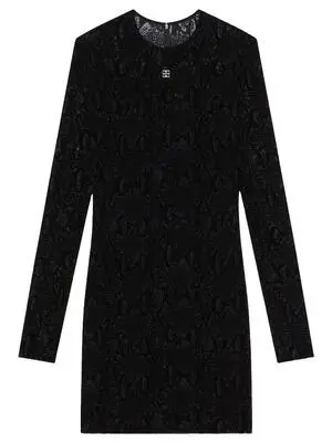 Givenchy Long Sleeve Tulle Dress - Black