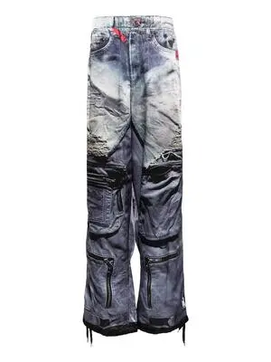 Mihara Yasuhiro T.a.t.a Trompe-l'oeil Parachute Pants - Navy
