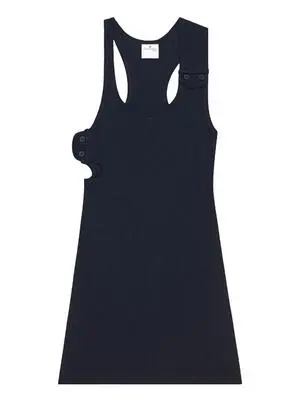 COURRÃ¨GES Double Buckle Rib Dress - Navy