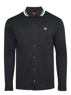 Gucci Long Sleeve Polo Shirt - Anthracite