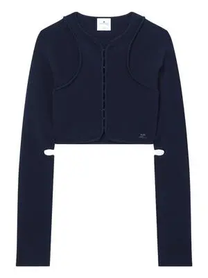 COURRÃ¨GES Scuba Cut Out Knit Cardigan