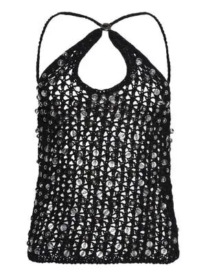 Coperni Beaded Knitted Top - Black