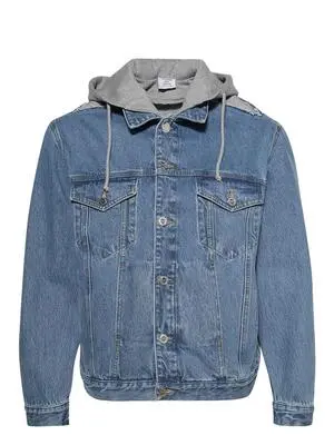 Vetements Hooded Denim Jacket - Mid Blue