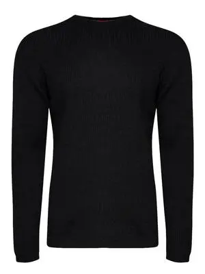 THE ELDER STATESMAN Heavy Delicash Crew Sweater - Black