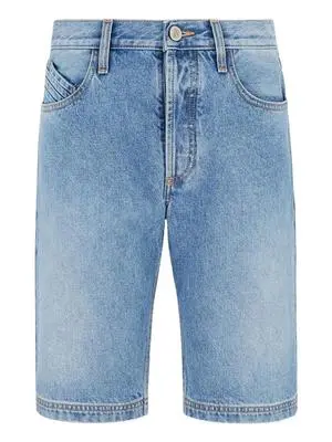 Attico Boyfriend Denim Shorts - Blue