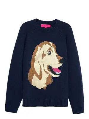 THE ELDER STATESMAN Retriever Raglan Sweater - Navy