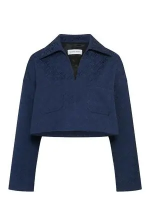 MARINE SERRE Moon Diamond Jacquard Tailoring Vareuse - Navy