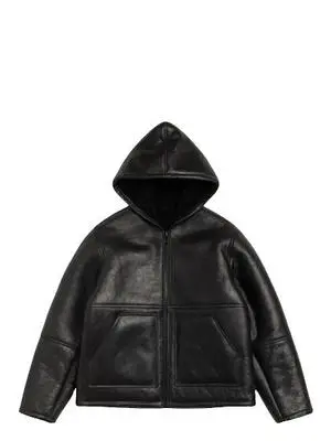 StÜssy Shearling Hooded Jacket - Black