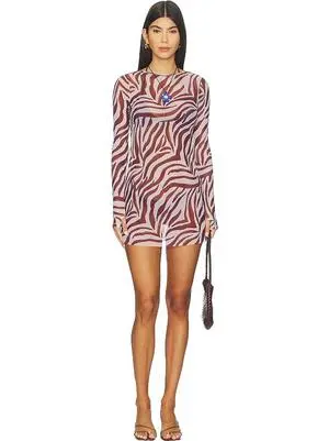 Bond Eye Gisele 2.0 Mini Dress Zebra Mesh