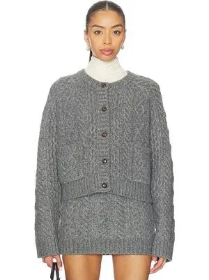 LOVERS AND FRIENDS Ibona Cable Cardigan - Dark Heather Grey