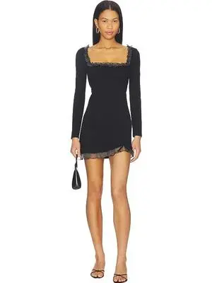 Free People Lucette Mini Dress - Smoked Black Combo