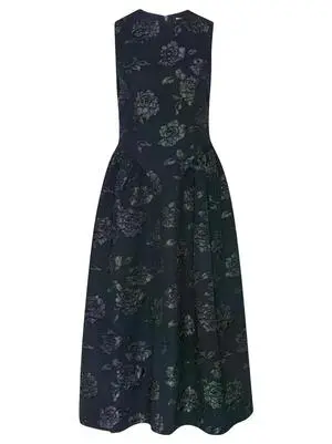 ROTATE BY BIRGER CHRISTENSEN Floral-Jacquard Midi Dress