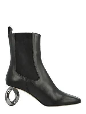 JW Anderson Chain-heel Leather Chelsea Boots - Black