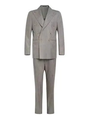FRANZESE COLLECTION Double-breasted Pinstripe Suit - Grey