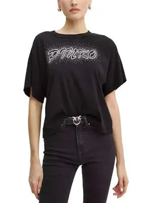 Pinko Logo-embellished T-shirt - Black