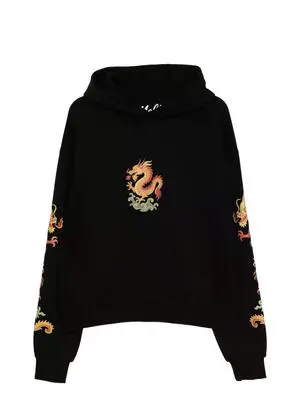 MELT Graphic-printed Slouchy Hoodie - Black