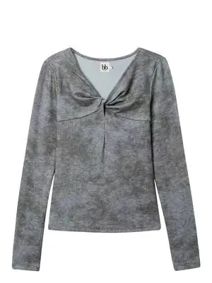 B+AB Knot-detail Long-sleeve Top - Grey