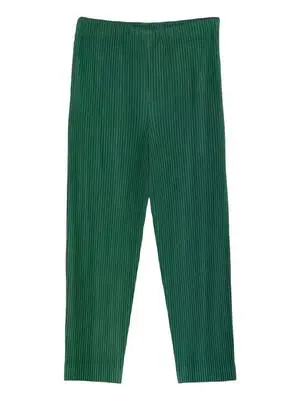 Issey Miyake Pleated Straight-leg Trousers - Green