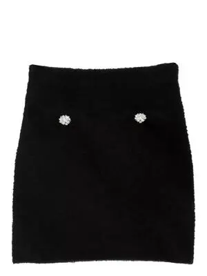 SELF-PORTRAIT Textured Mini Skirt - Black