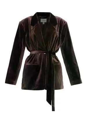 GESTUZ Velvet Blazer - Brown