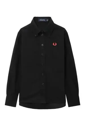 Fred Perry Logo-embroidered Shirt - Black